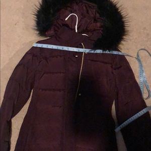 Express | Jackets & Coats | Express Maroon Down Filled Hooded Puffer ...
